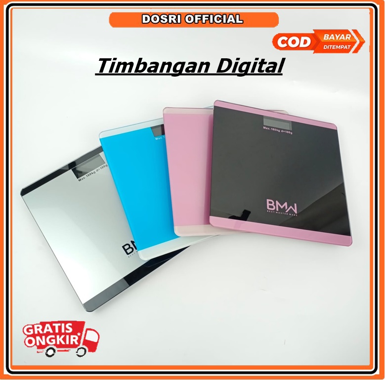 Timbangan Badan Digital Charge USB Merek BMW Charging Anti Pecah 4 ...