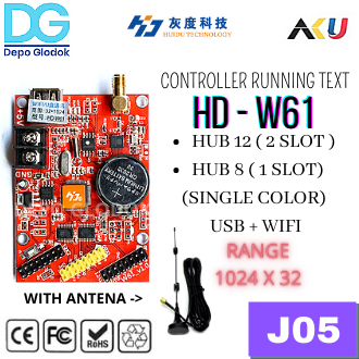 LED CONTROLLER RUNNING TEXT SINGLE COLOR HD-W61 SUPPOR USB & WIFI ...