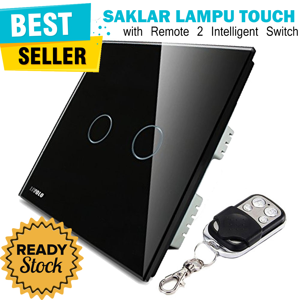 Saklar Lampu Luxury Touch LED with Remote 2 Intelligent Switch Layar ...
