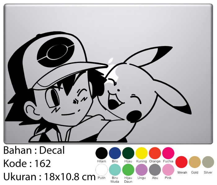 Sticker Decal Laptop / Mobil Ash & Pikachu Pokemon | Lazada Indonesia
