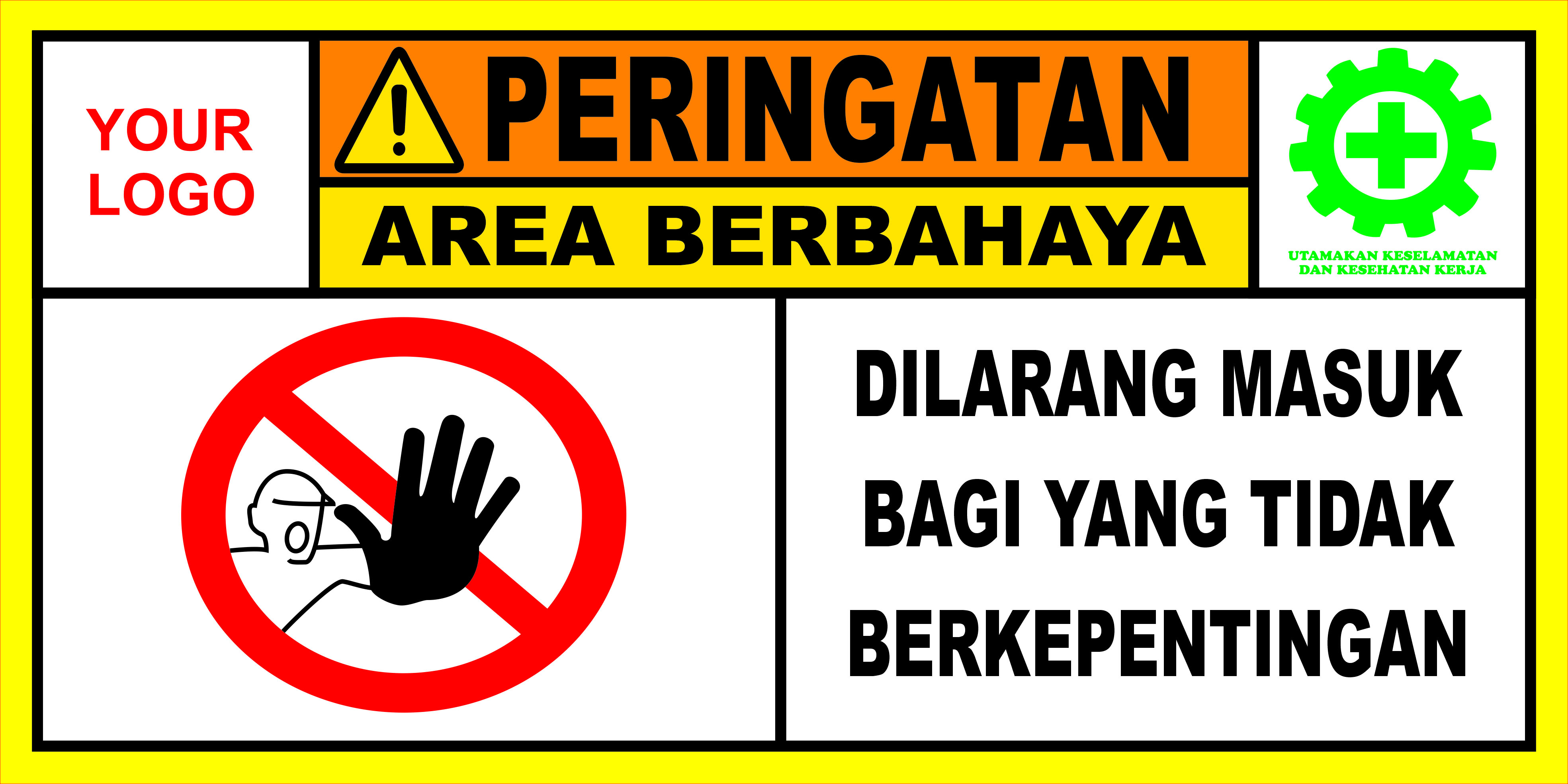Spanduk / Baner SAFETY AWAS TERJATUH 0,5X0,5 M DAN DILARANG MASUK 1X0,5 ...