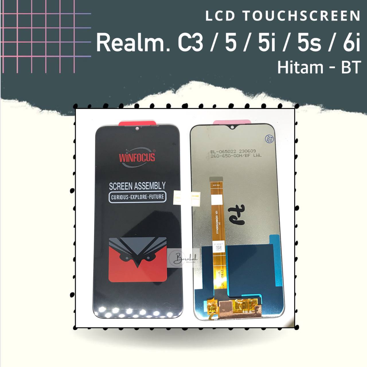 LCD TOUCHSCREEN REALME C3 / 5 / 5i / 5S / 6i RMX2027 RMX2021 RMX2020 ...