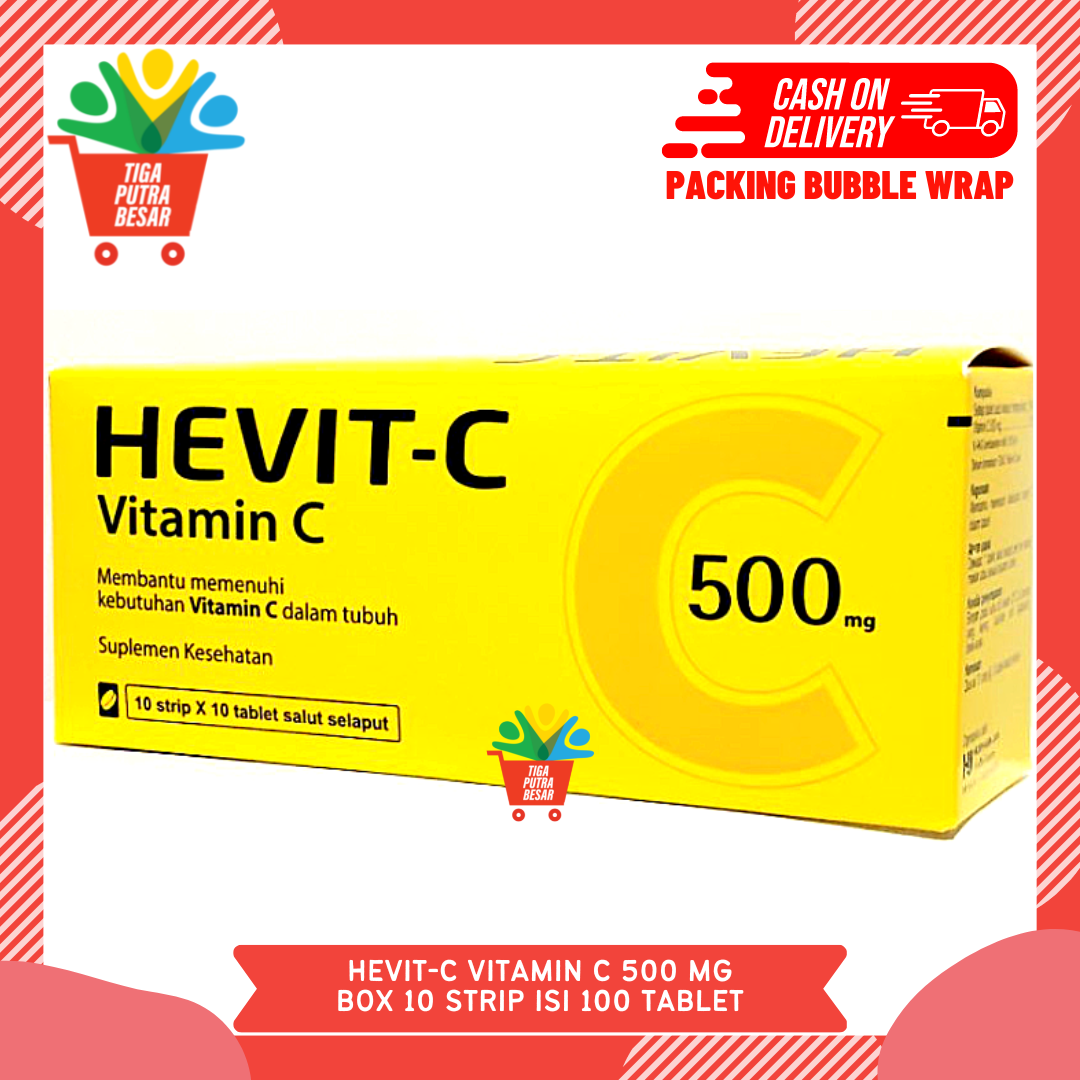 HEVIT C SUPLEMEN KESEHATAN VITAMIN C 500Mg BOX 10 STRIP ISI 100 TABLET ...