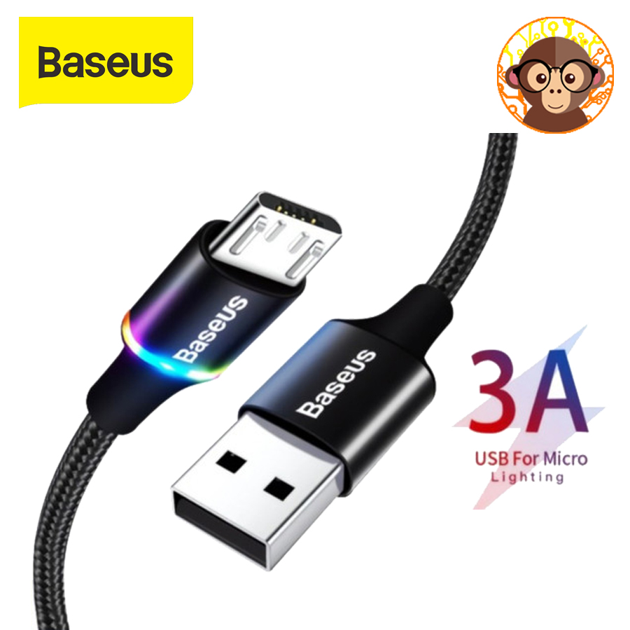 Kabel Data LED Halo Baseus 1M Type C / MicroUSB / Lightning iPhone Original Ori 100% | Lazada ...