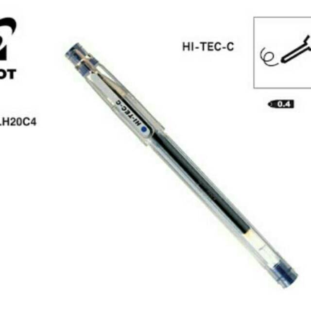 Pilot Hi-Tec-C 0.4 Pulpen HiTec Hitam Biru Ukuran 0,4 mm Ujung Runcing ...