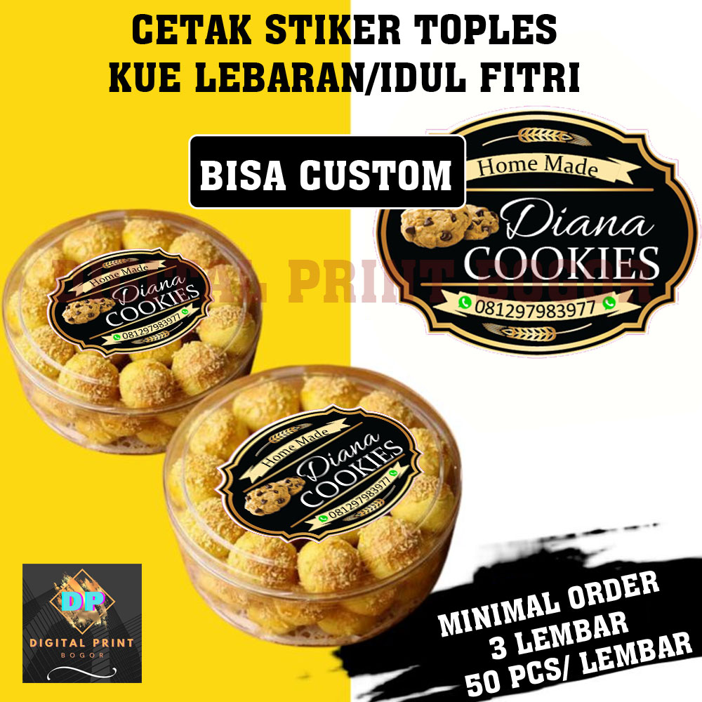 CETAK STIKER TOPLES - STIKER LABEL CUSTOM - STIKER KUE NASTAR - STIKER ...