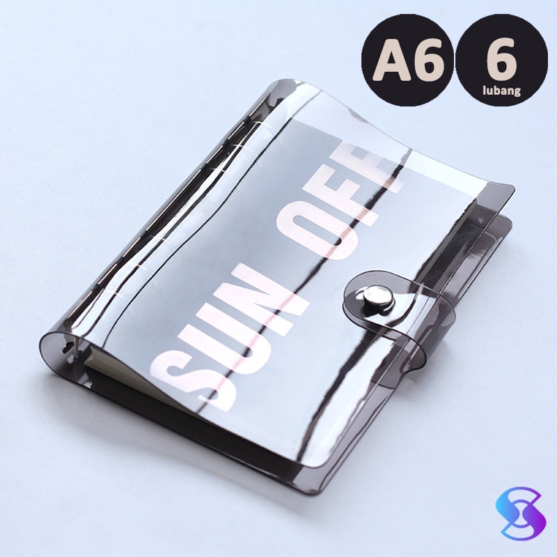 Buku Binder A5/A6- 6 Ring Transparan Binder Cover Notebook Binder ...