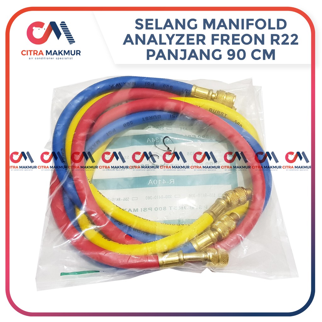 Selang Manifold 90 cm Set Pengisian Freon R22 manifol r 22 analyzer ...