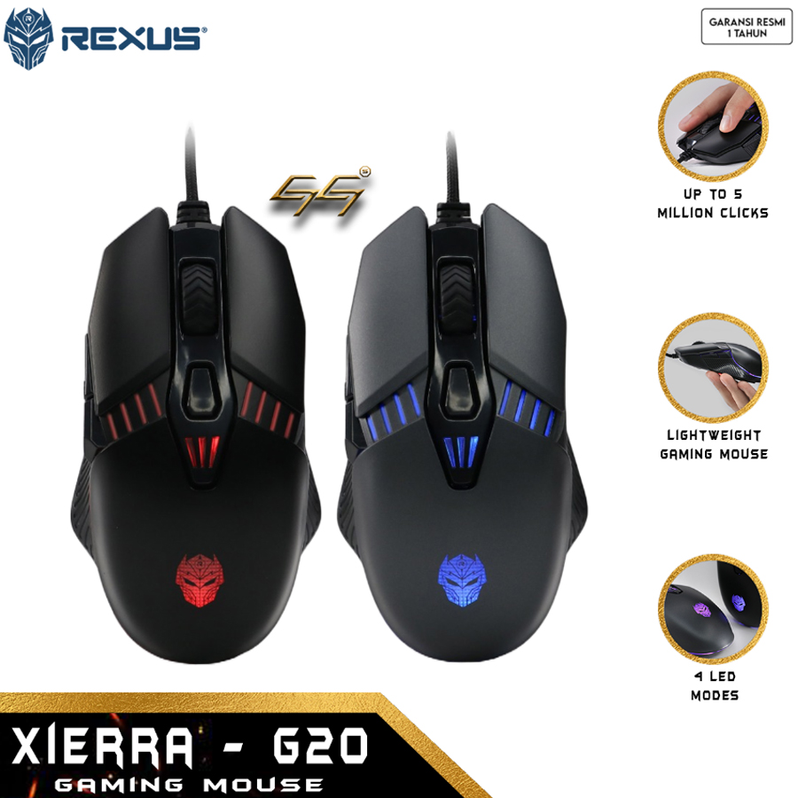 Mouse Gaming Rexus Xierra G20 G-20 Wired Gaming Mouse | Lazada Indonesia