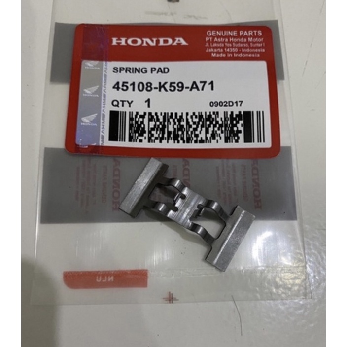 Plat Per Penahan Kampas Rem Dispad Depan SPRING PAD Honda Genio Vario ...