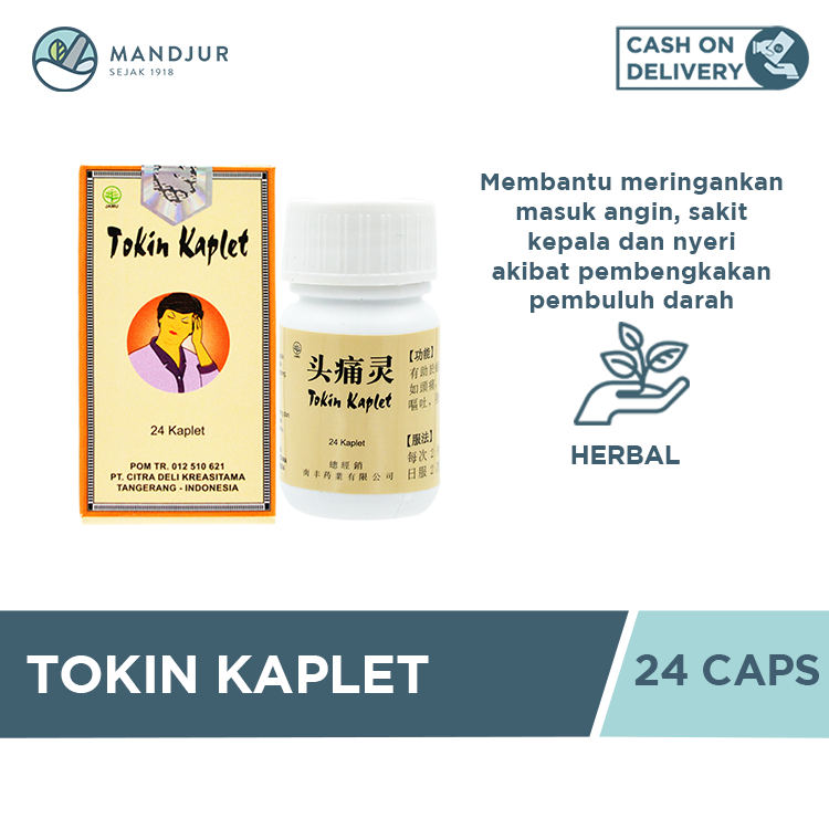 Tokin Kaplet - Obat Untuk Sakit Kepala, Migren, Vertigo, Nyeri Syaraf ...