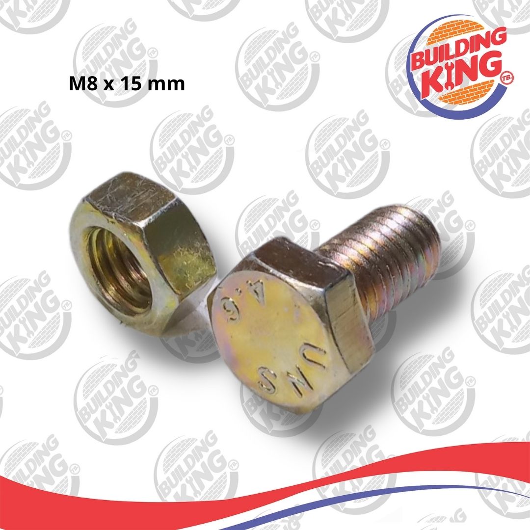 5pcs - BAUT MUR KUNING M8 8x15 Baud Lubang 8 mm x 1,5 cm KUNCI 12 ...