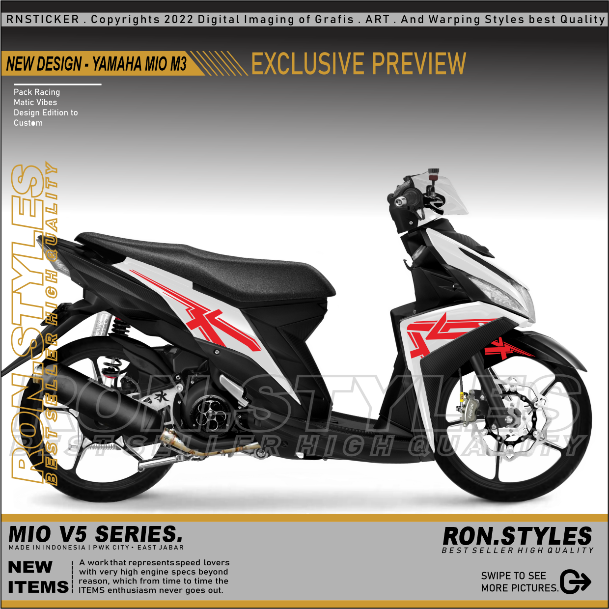 MIOV5 CUTTING STICKER STRIPING MIO M3 125 STIKER MIO Z STRIPING VARIASI ...