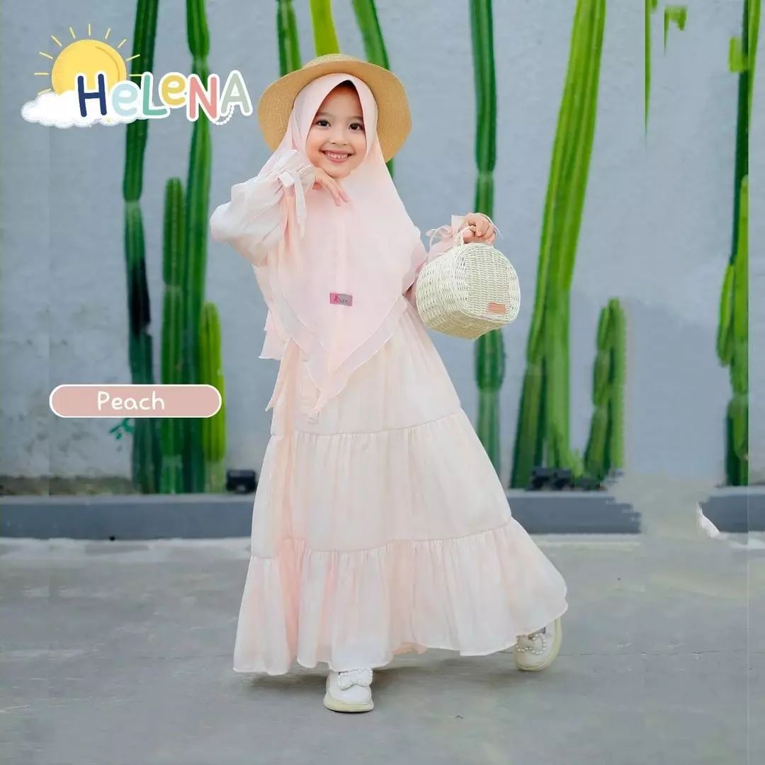 Helena Dress Kids Shimmer Gamis Anak Perempuan Umur 9-12Th Viral Dress ...