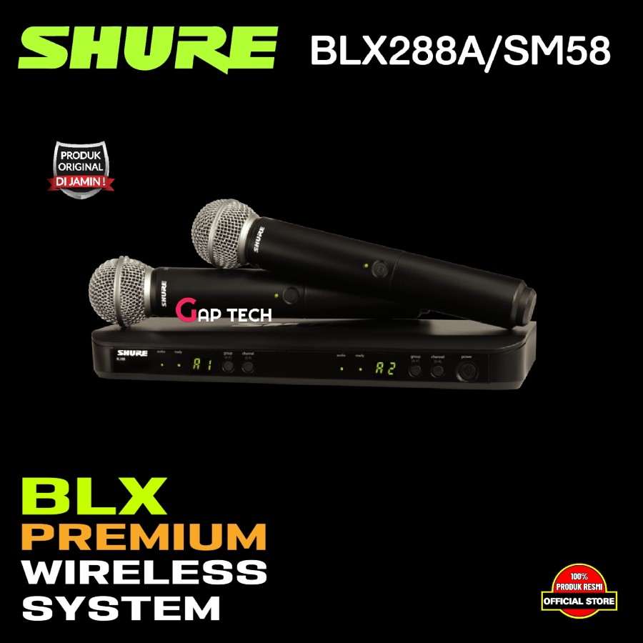 Shure BLX288/SM58 - BLX288A/SM58 Dual Wireless Vocal System With SM58 ...
