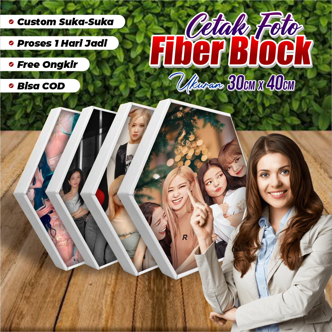 Ready 1 Hari Jadi / Cetak Foto Unik / Bingkai Hexablock PutihSegienam ...