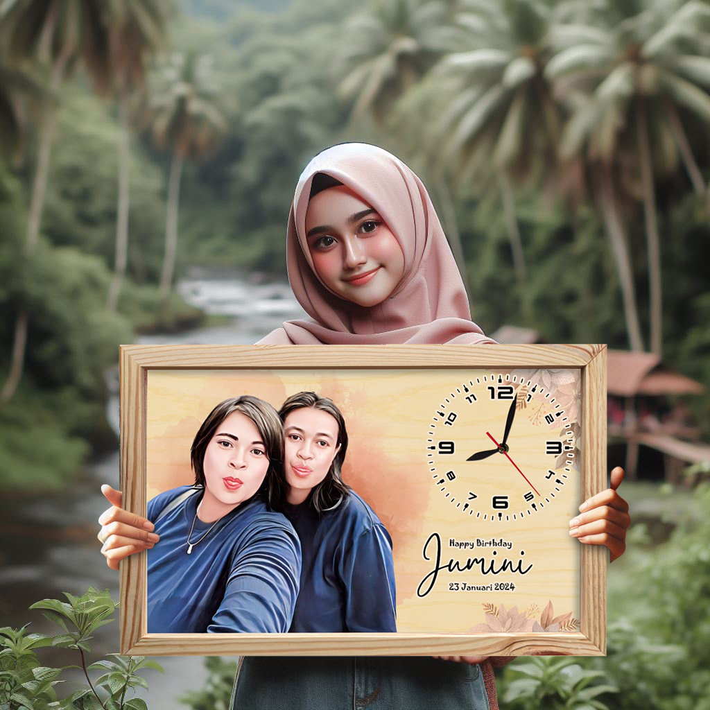 Kado Jam Kayu Custom Wedding, Valentine, wisuda, ulangtahun ...