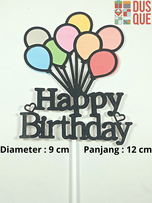 (1 PCS) TOPPER BALON WARNA WARNI / TOPPER HAPPY BIRTHDAY BALON | Lazada ...