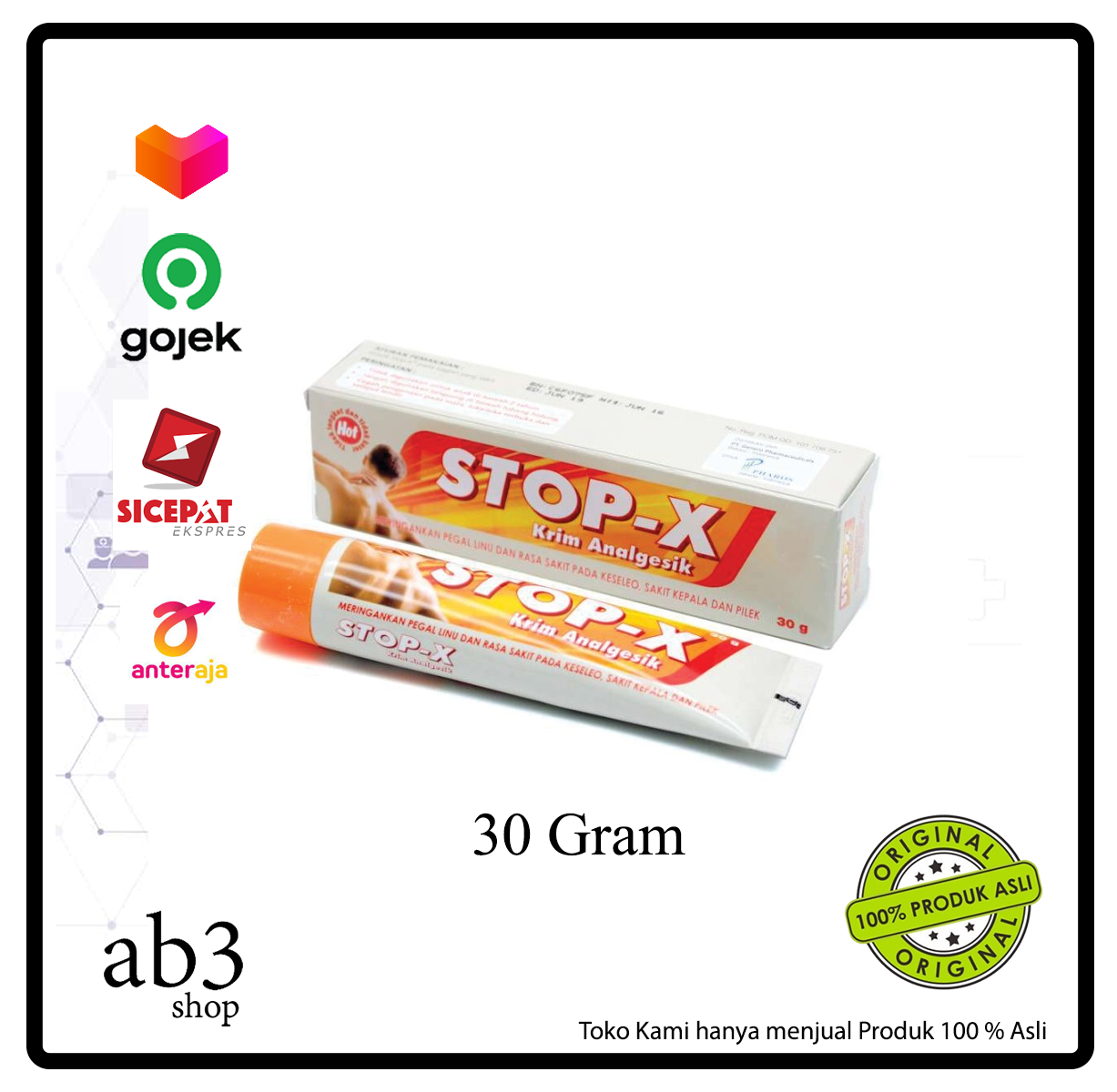 STOP X KRIM ANALGESIK 30 GR / STOP-X CREAM /OTOT PEGAL NYERI KESELEO ...