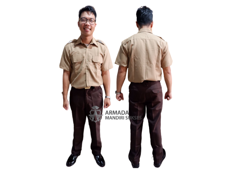 Seragam PDH Coklat Pramuka | Seragam Pramuka | Lengan Pendek | Lazada ...