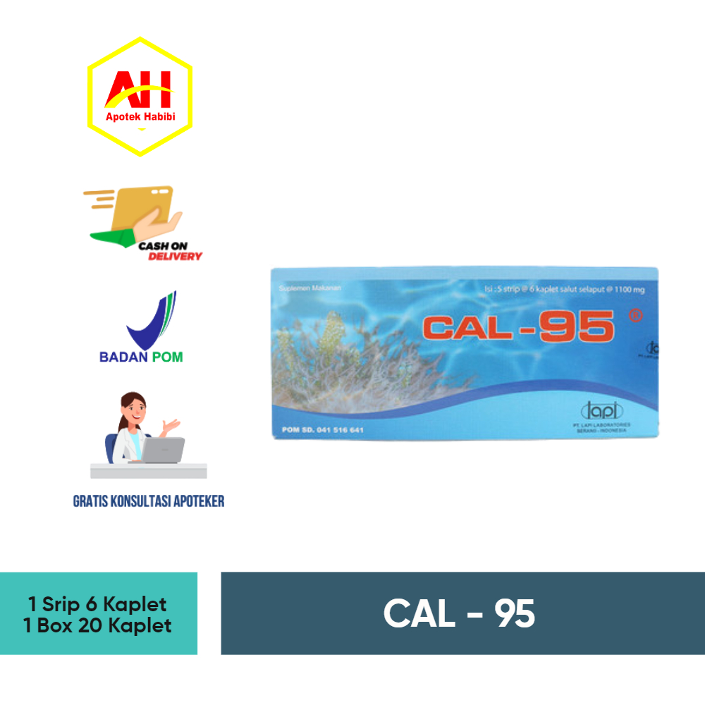 Cal-95 1 strip isi 6 tablet Kal 95 Kal-95 Cal 95 Kal - 95 Vitamin ...
