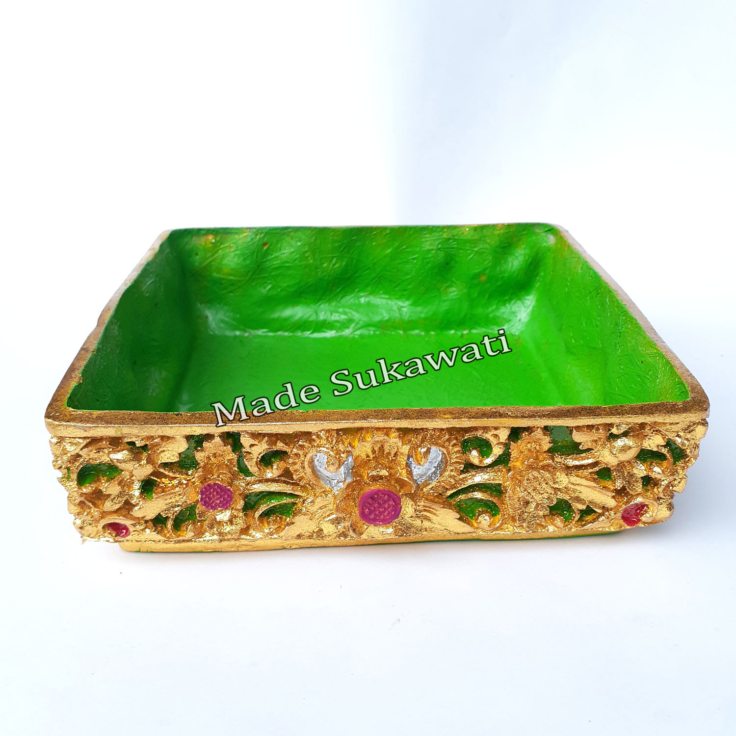 Wadah tatakan sodan tempat fiber 18cm ukir bali | Lazada Indonesia