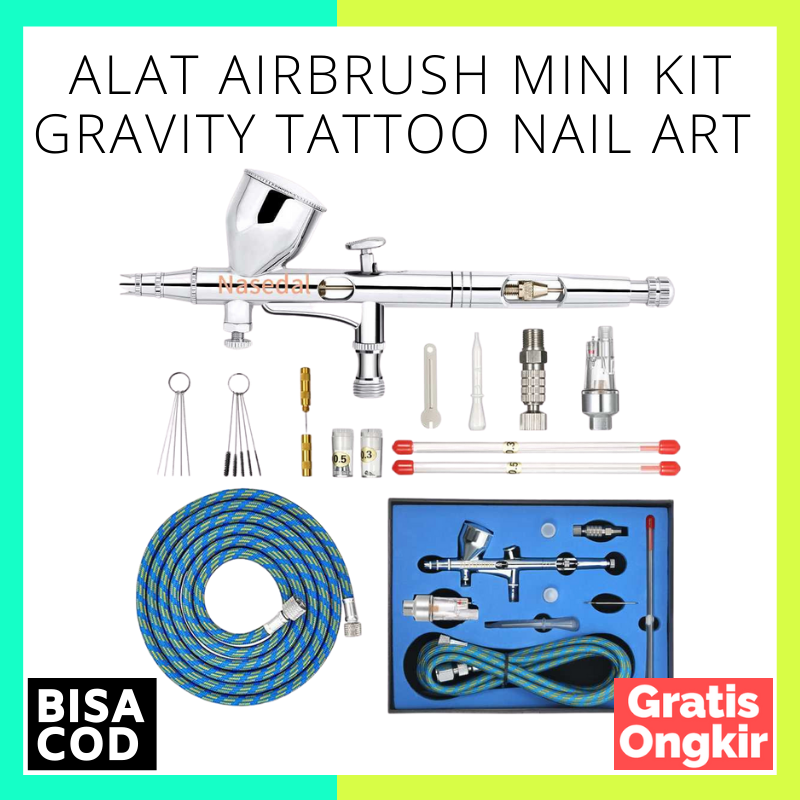 ALAT AIRBRUSH MINI SANDBLASTER KIT GRAVITY TATTOO NAIL ART SPRAY GUN ...