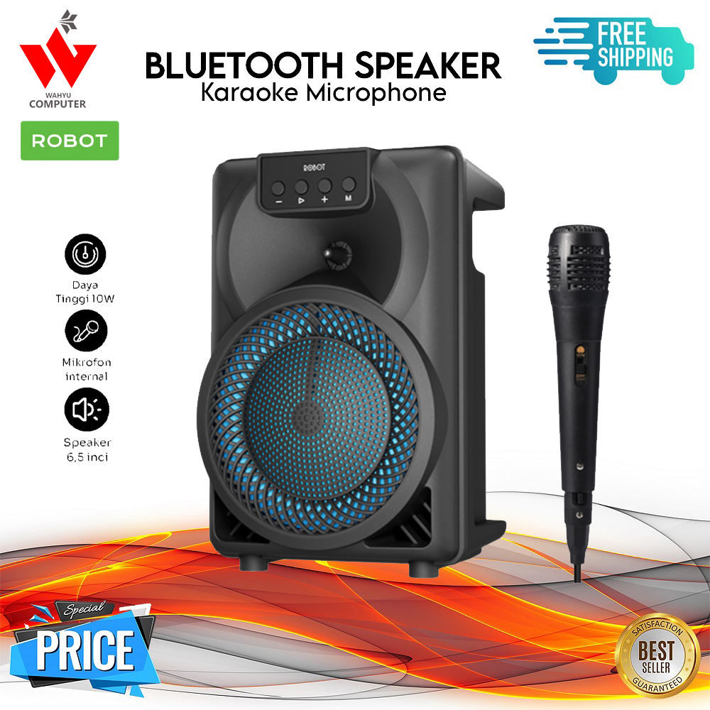 Robot Rb350 Speaker Karaoke Bluetooth 5 3 With Microphone Mic Lazada Indonesia