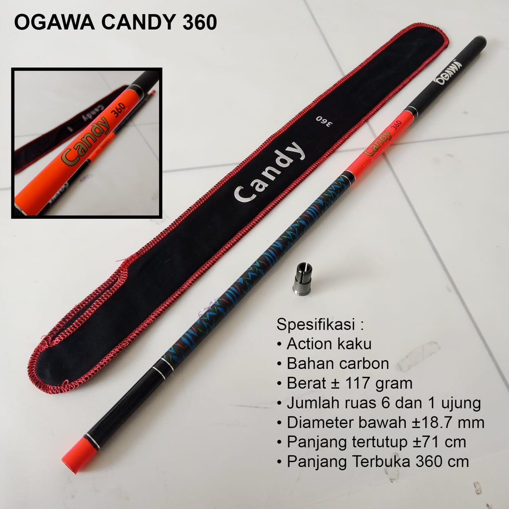 Joran Tegek Ruas Panjang Ogawa Candy 360 450 Bahan Carbon Action Hard ...