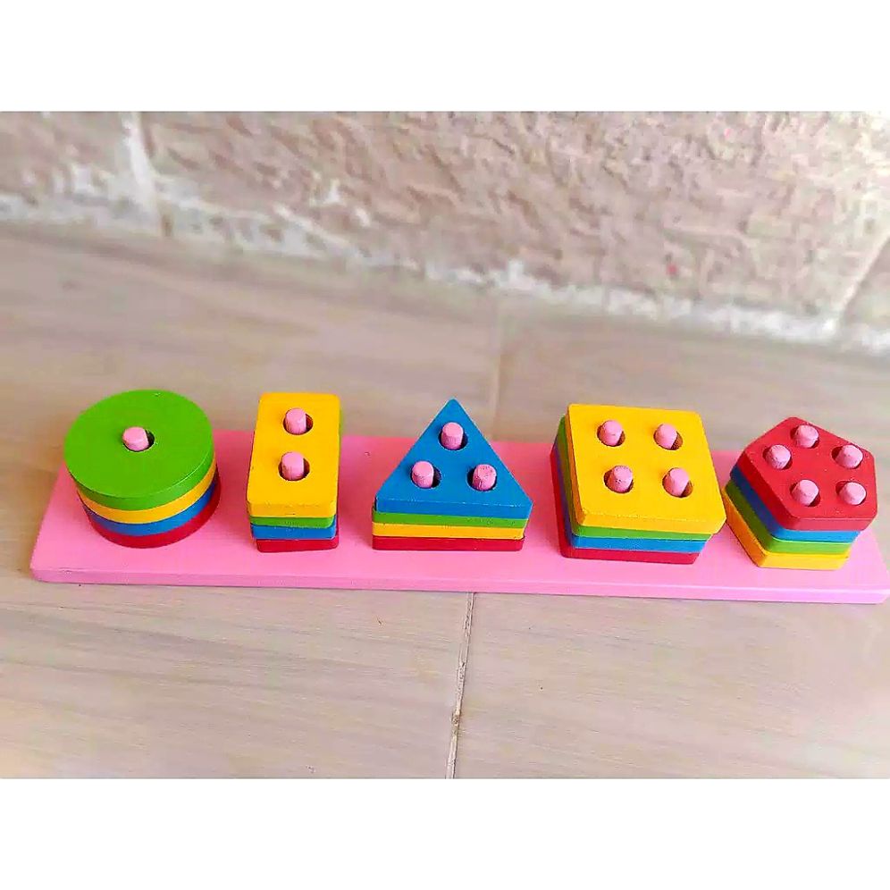 mainan edukasi anak - TOWER GEOMETRY 5 SHAPE - KADO ULTAH ANAK | MAINAN ...