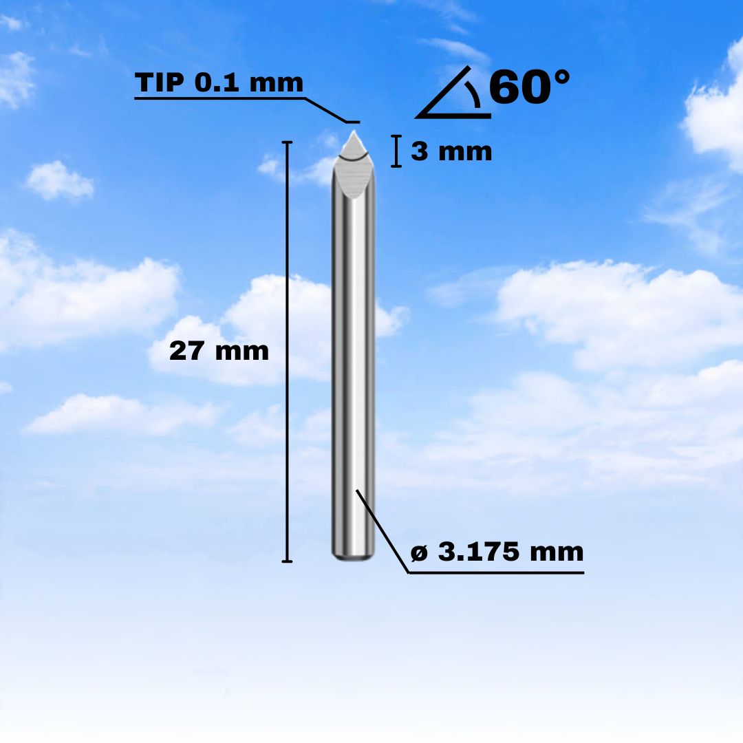 Grafir V bit pyramid shape Carbide mata router steel aluminium | Lazada ...