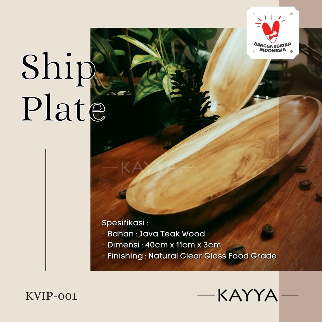 KAYYA PREMIUM Piring Oval Panjang kayu jati jawa asli / mangkuk perahu ...