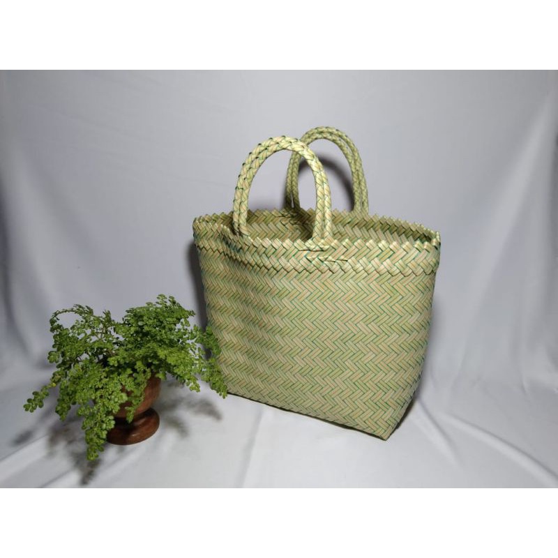 TASANYAMANJR.SHOP - Tas anyaman Besar Lurik polos/ Tas belanjaan/ Tas ...