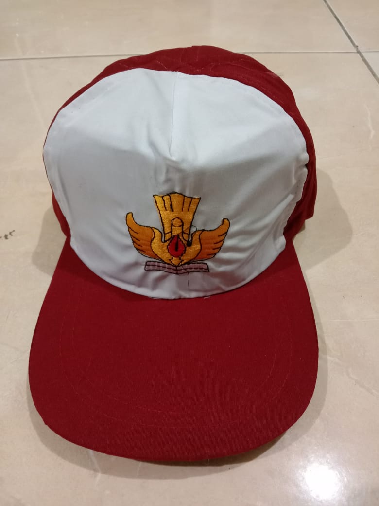 Topi Anak Laki Perempuan Unisex Sekolah SD Merah Putih Merah Polos Dan ...