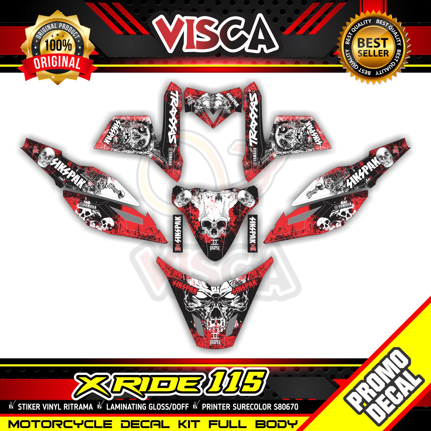 Decal Xride 115 Full Body Stiker Xride 115 Dekal Xride 115 Sikspak ...