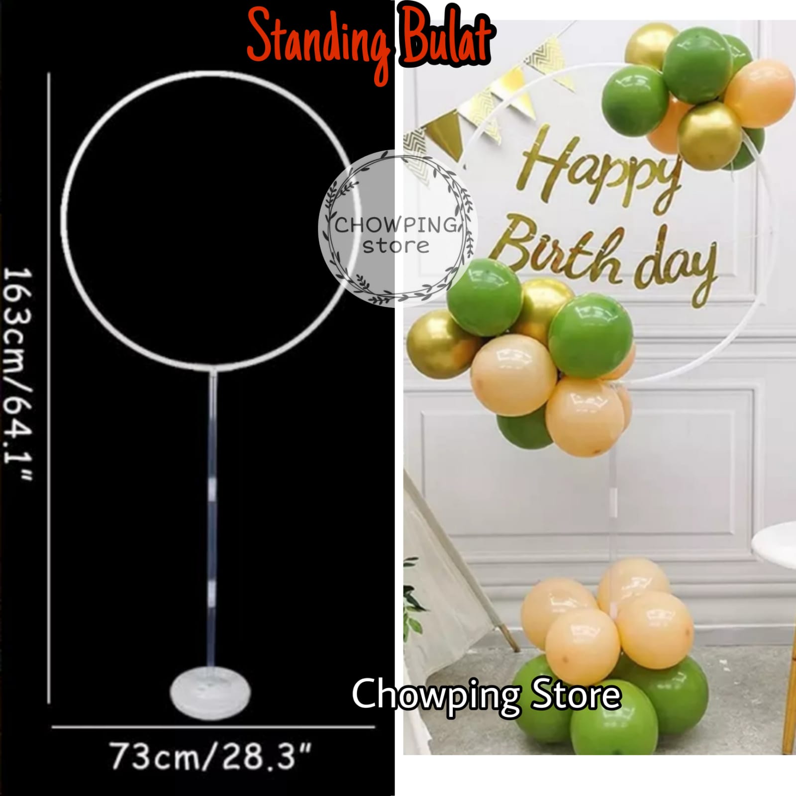 Round Standing Balloon Base / Tiang Dekorasi Balon Bulat Lingkaran ...