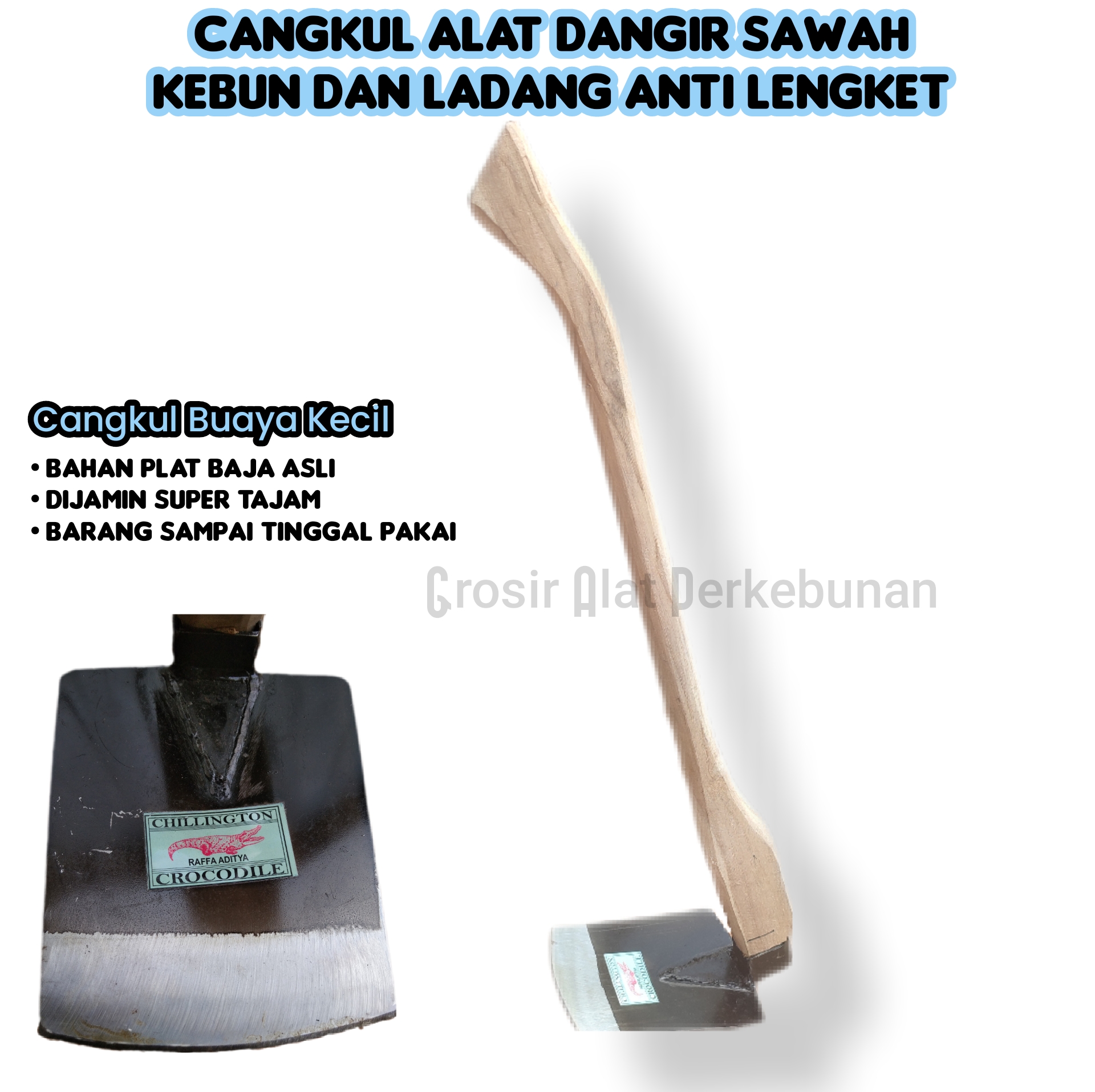 TERMURAH Cangkul Pacul Buaya Ukuran Kecil Terpasang gagang - Cangkol ...