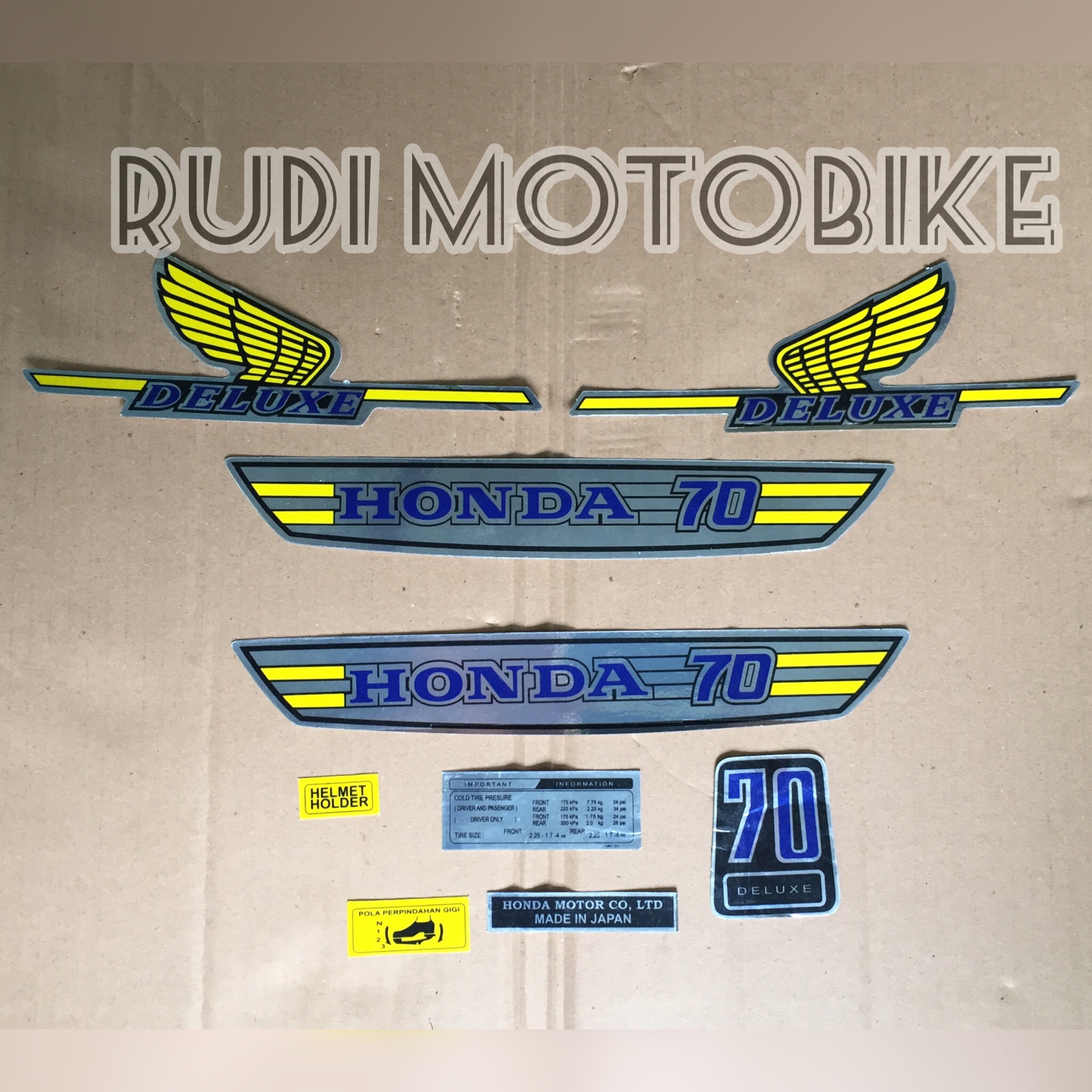 STIKER STRIPING ORIGINAL HONDA C70 WARNA KUNING | Lazada Indonesia
