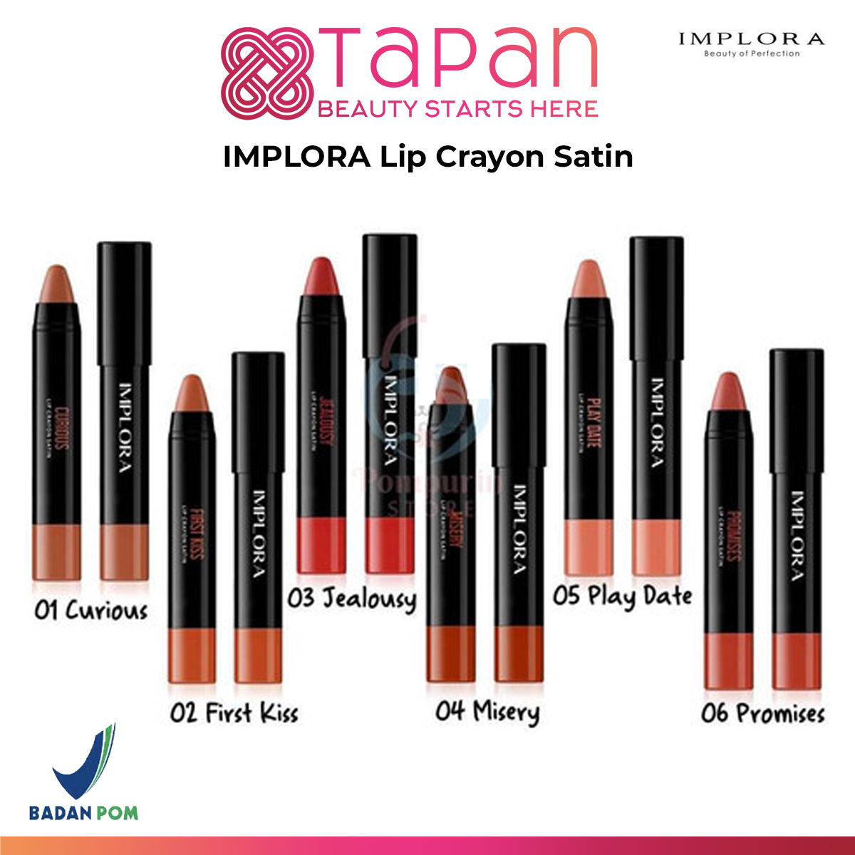 IMPLORA Lip Crayon Satin | Lazada Indonesia