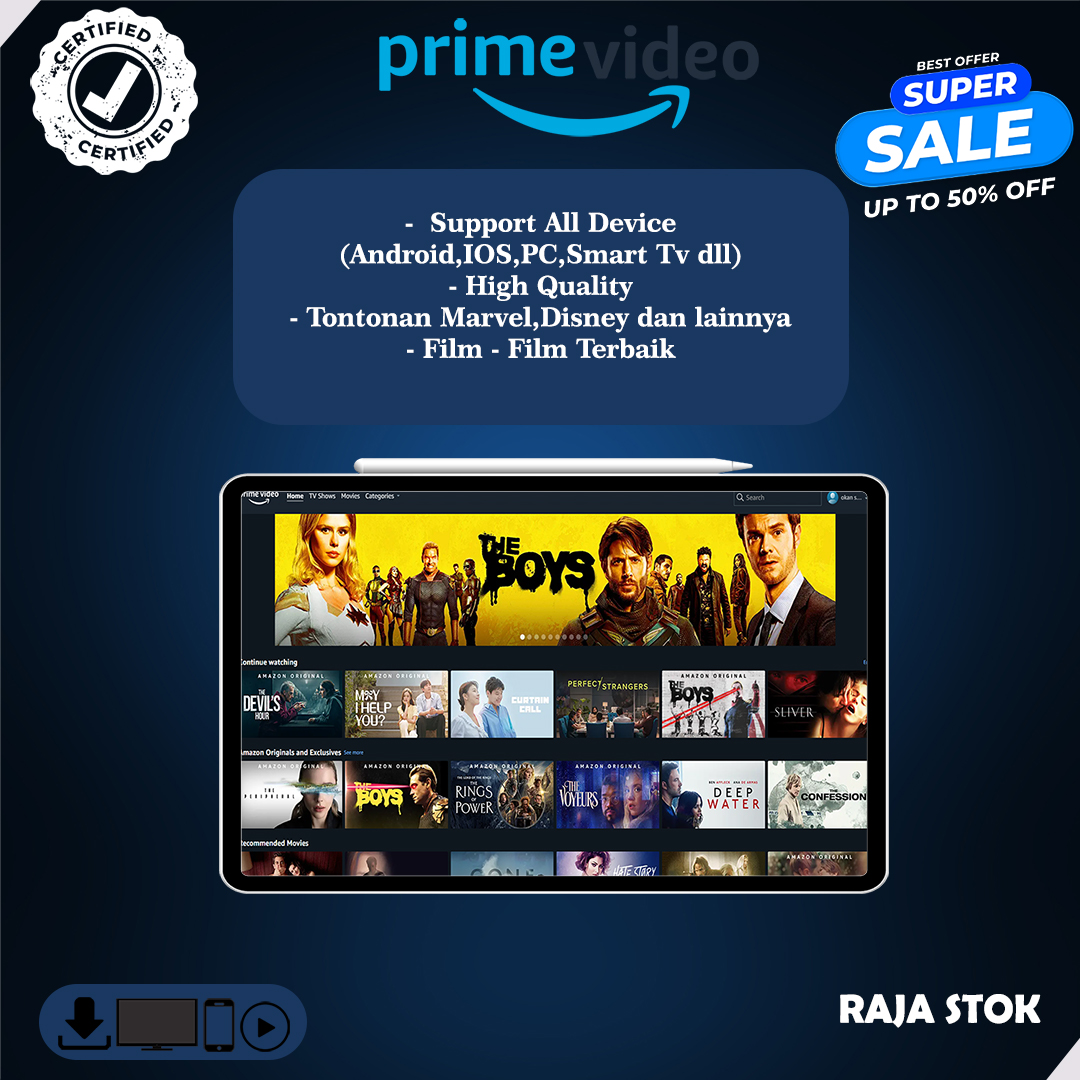 PRIME VIDEO PREMIUM ULTRA 4K FULL GARANSI | Lazada Indonesia