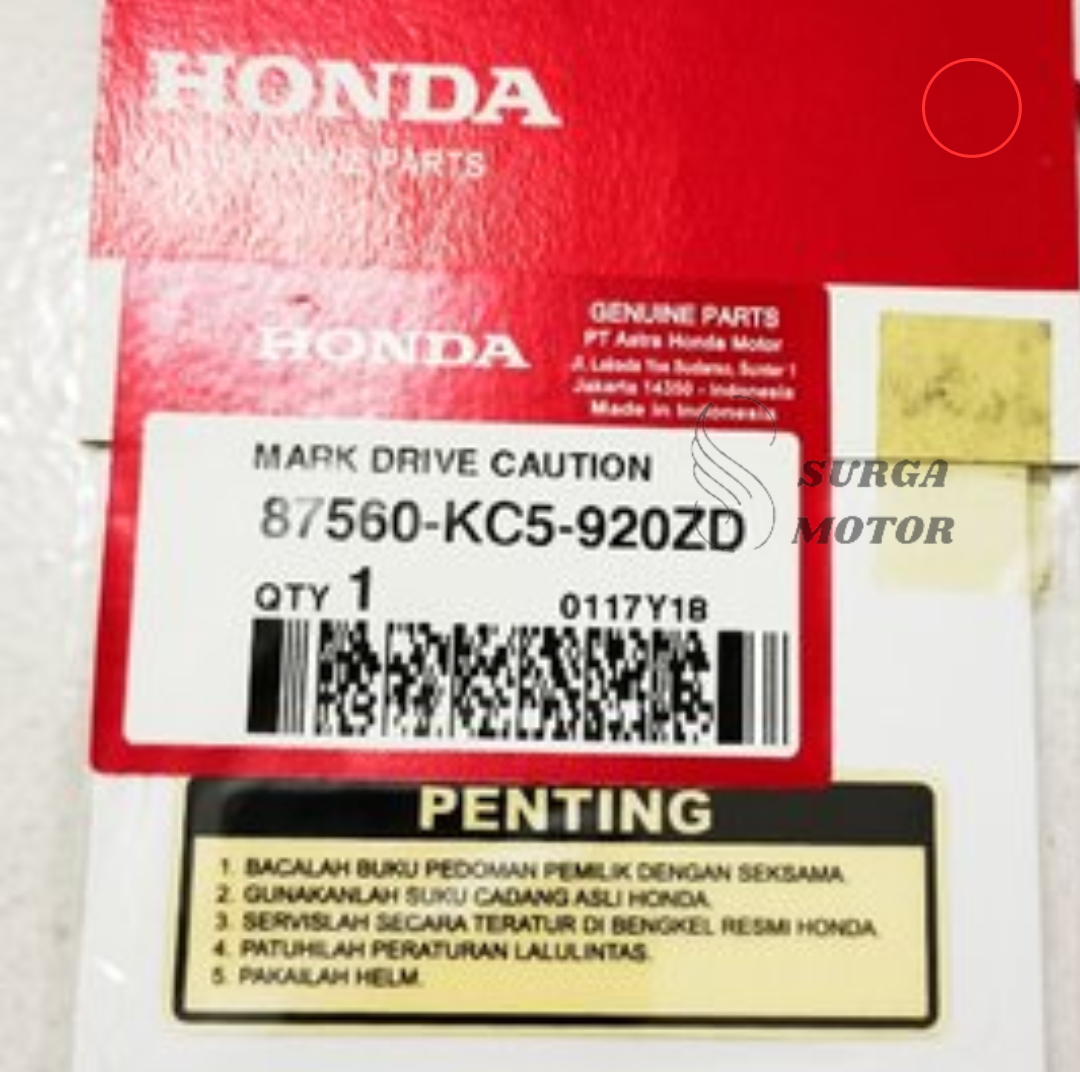 Sticker Label Tangky Tulisan Penting Mark Drive Caution Hitam CB150 ...