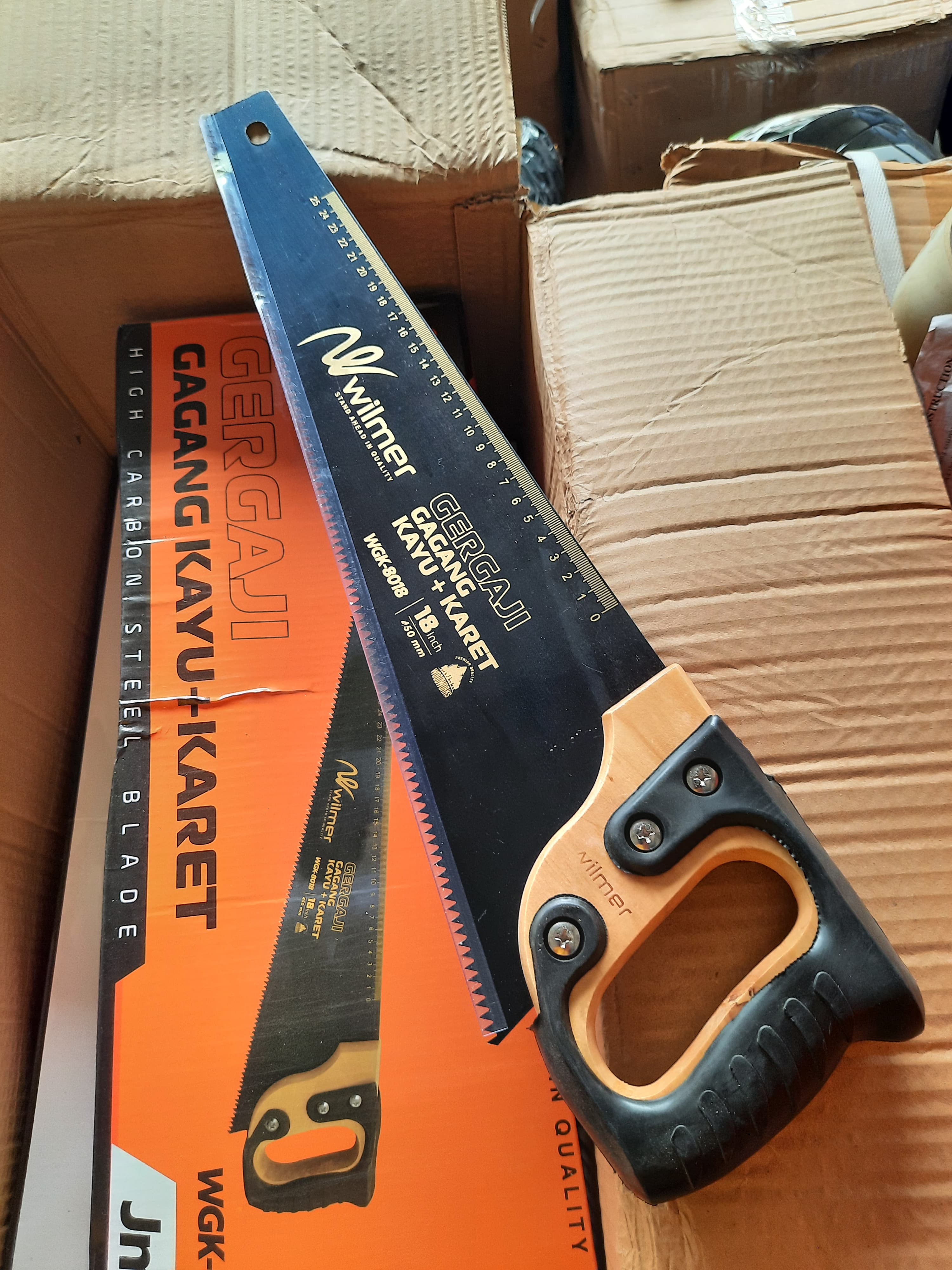 Gergaji Kayu Gagang kayu + Karet 18 Inch Wilmer | Lazada Indonesia