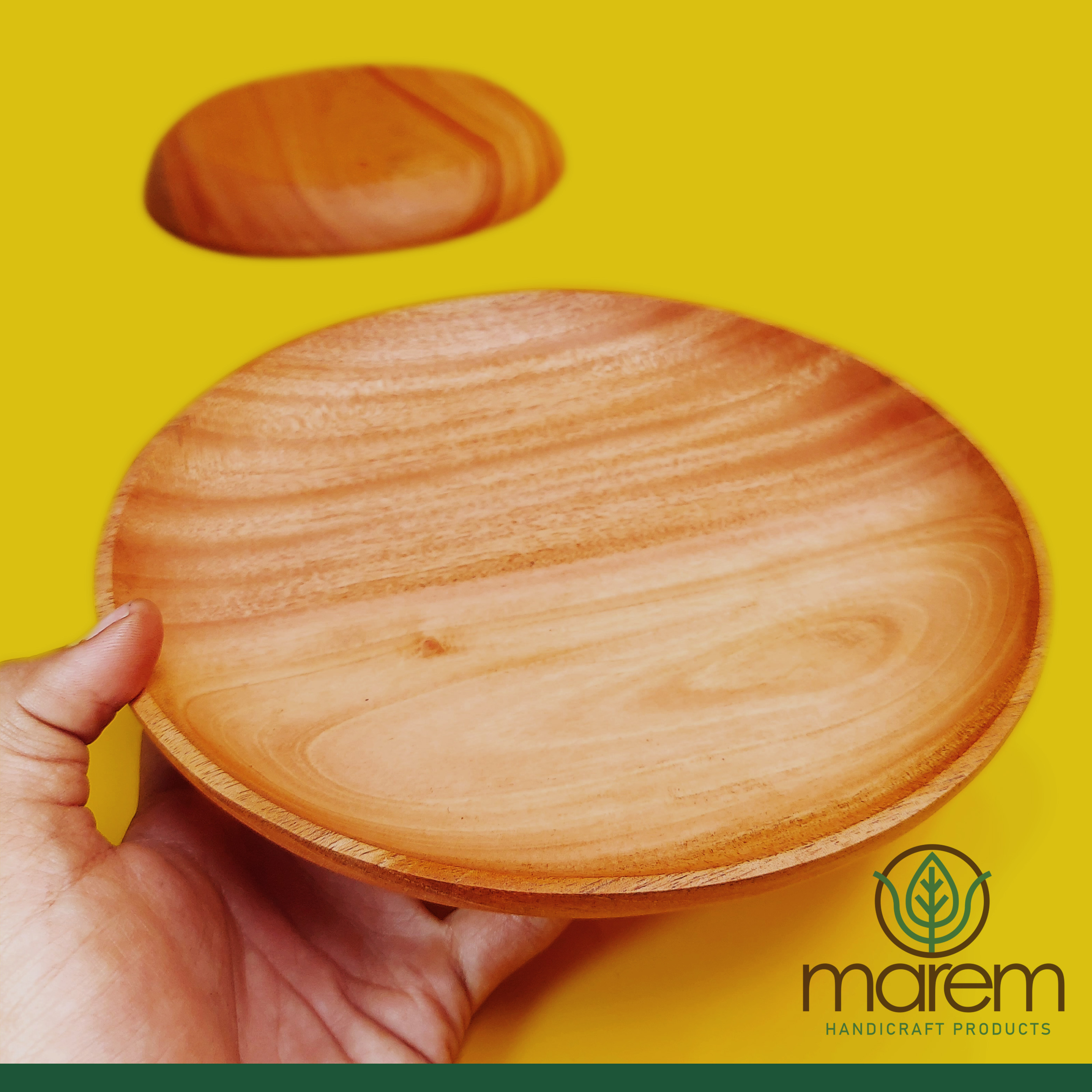 PIRING KAYU MAHONI PIRING MAKAN KAYU 22 CM FOODGRADE - BTMP001-22 ...