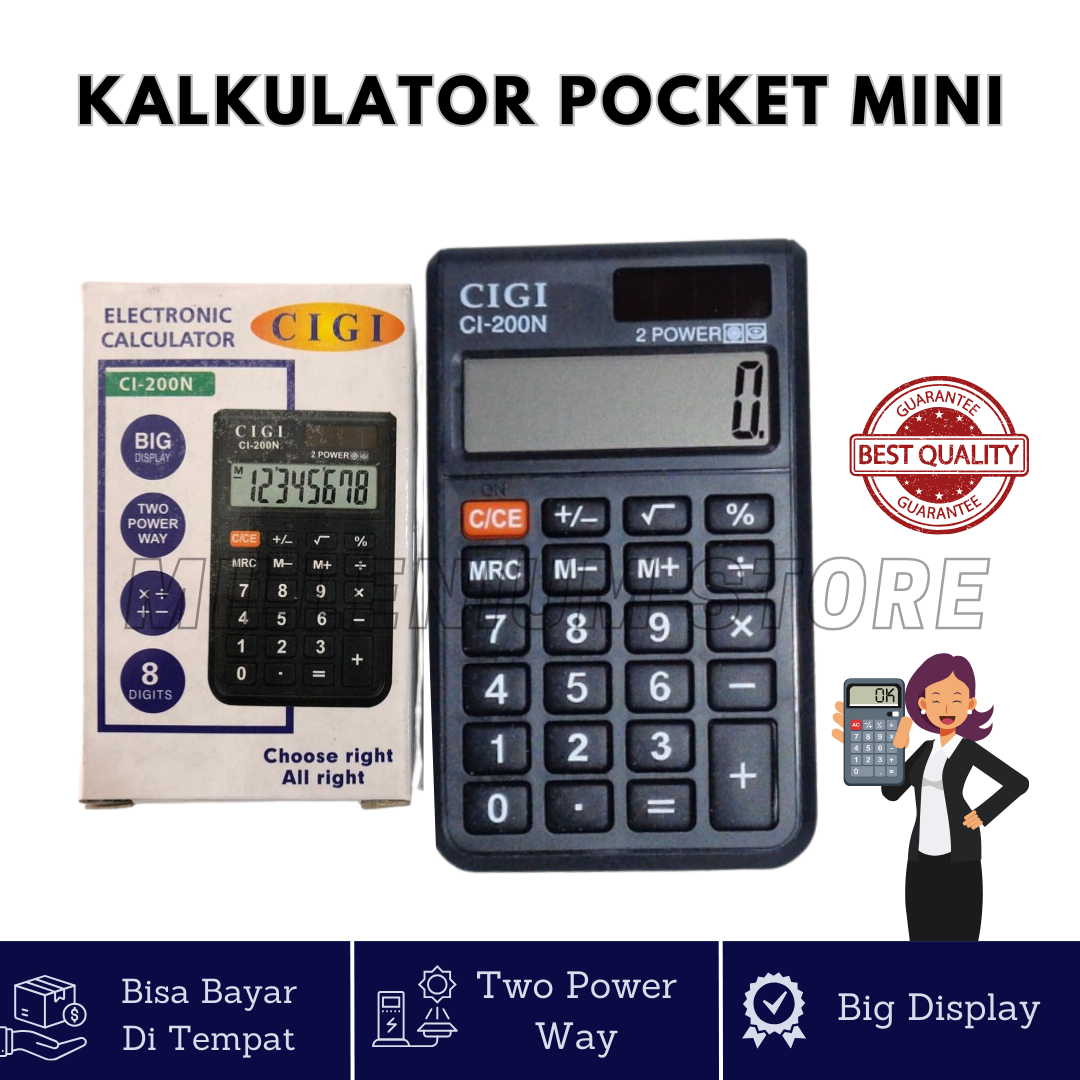 Kalkulator Kecil Mini 8 Digits / Kaklkulator Pocket Mini / Kalkulator ...