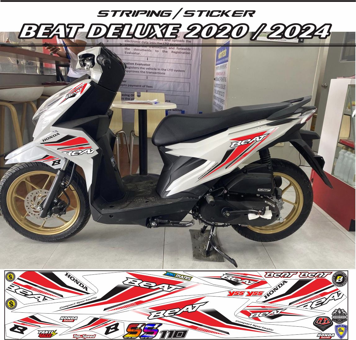 STIKER MOTOR BEAT DELUXE VARIASI STIKER LIS MOTOR BEAT BARU 2020 2021 / ...