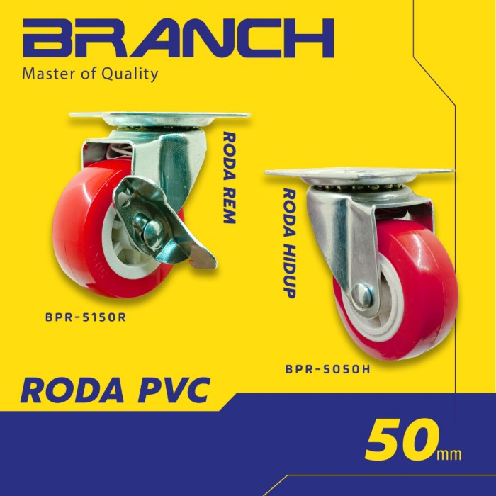 BRANCH Roda PVC 2 Inch Merah - Hidup, Mati, Rem | Lazada Indonesia