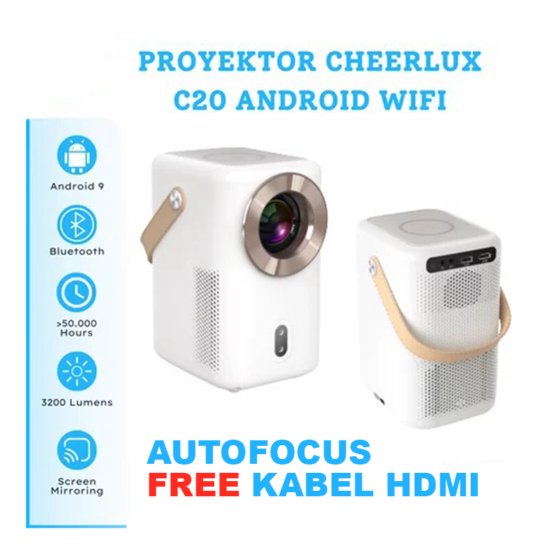 Cheerlux C20 Android Wifi Projector Full HD 1080P Lumens | Lazada Indonesia