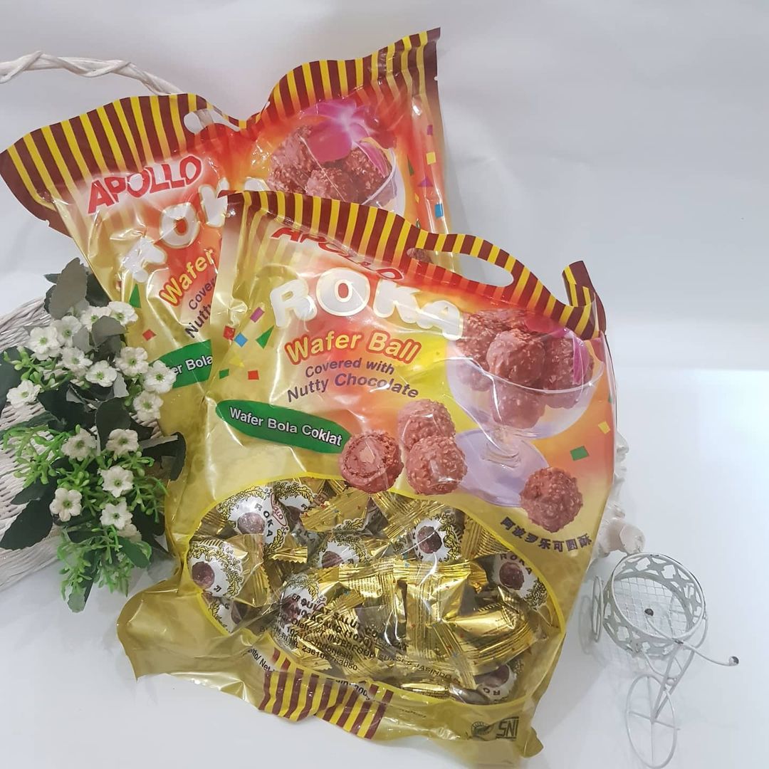 Roka Wafer Ball Coklat Choho Apolo Roka 300gr isi 50pcs Biskuit Salut ...