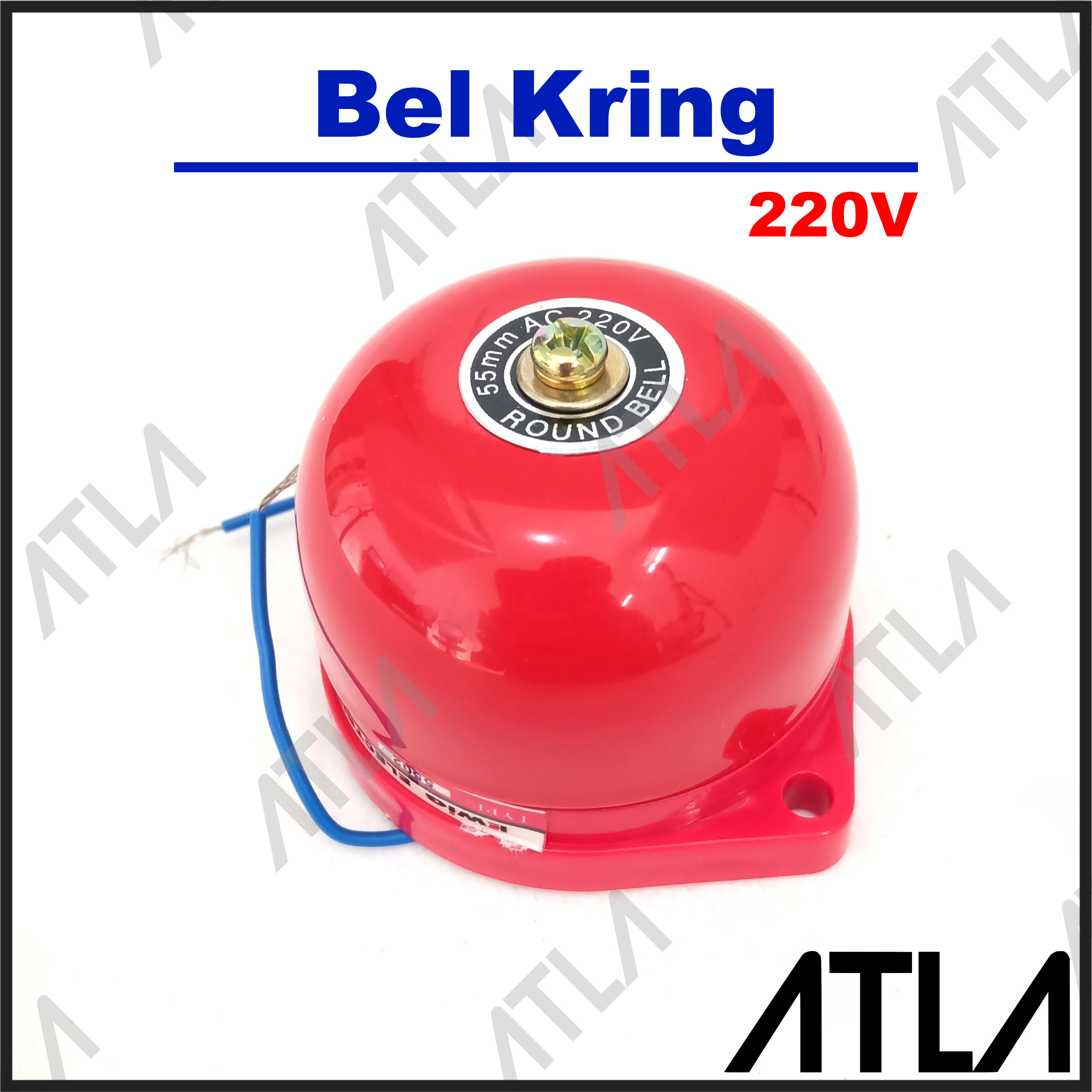 Bel Kring 220V Round Bell Listrik Rumah Sekolah Kantor Alarm Pemadam ...