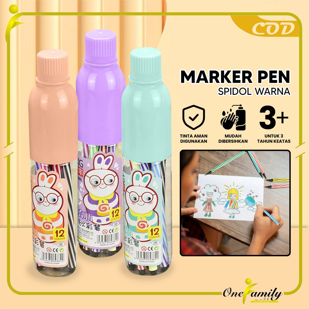 ONE-A63 Spidol Warna Warni Alat Lukis Marker Pen Spidol Warna Alat ...